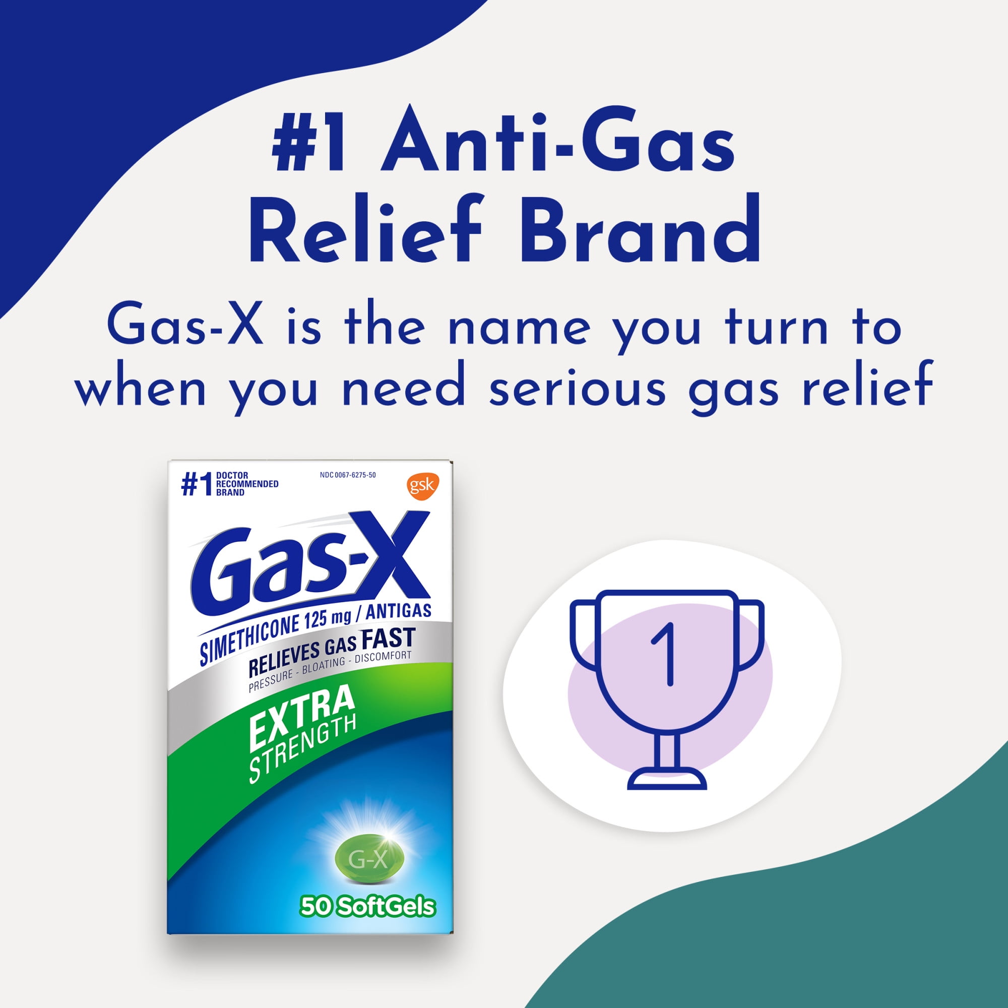 Gas-X Extra Strength Gas Relief Softgels 125mg (50 ct) | Amerikanpaketim